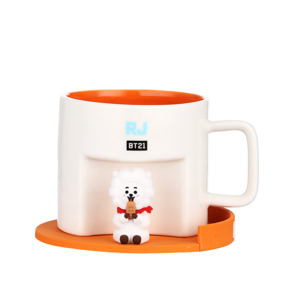 MINISO BT21 COLLECTION CARTOON CERAMIC CUP WITH COASTER ( 450ML ) ( RJ ...