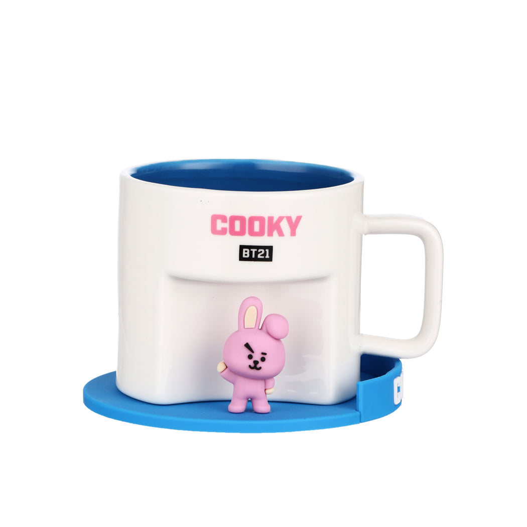 MINISO BT21 COLLECTION CARTOON CERAMIC CUP WITH COASTER ( 450ML ) ( CO ...