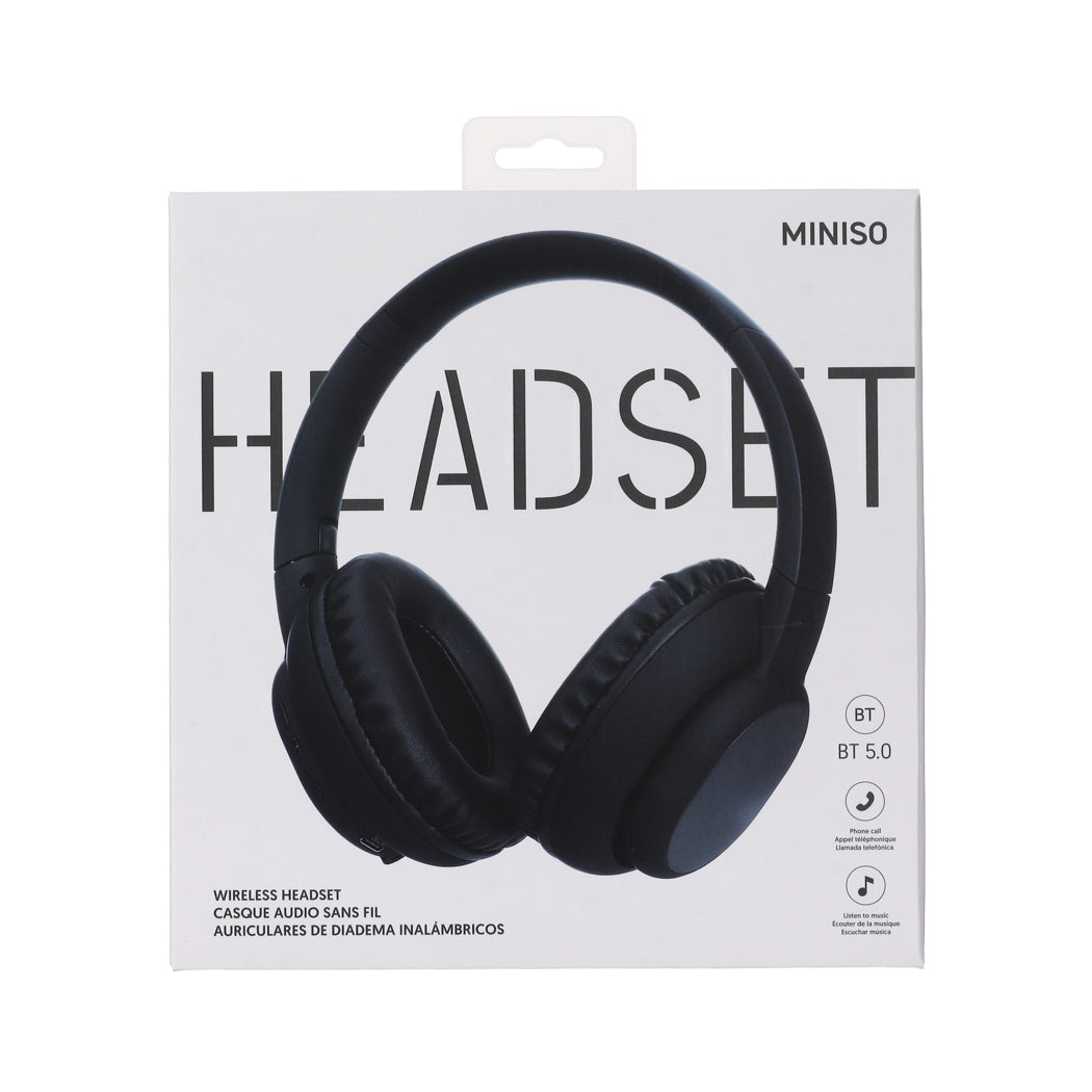 MINISO ELEGANCE WIRELESS HEADSET MODEL: P6(BLACK) 2016743913109 HEADPH ...