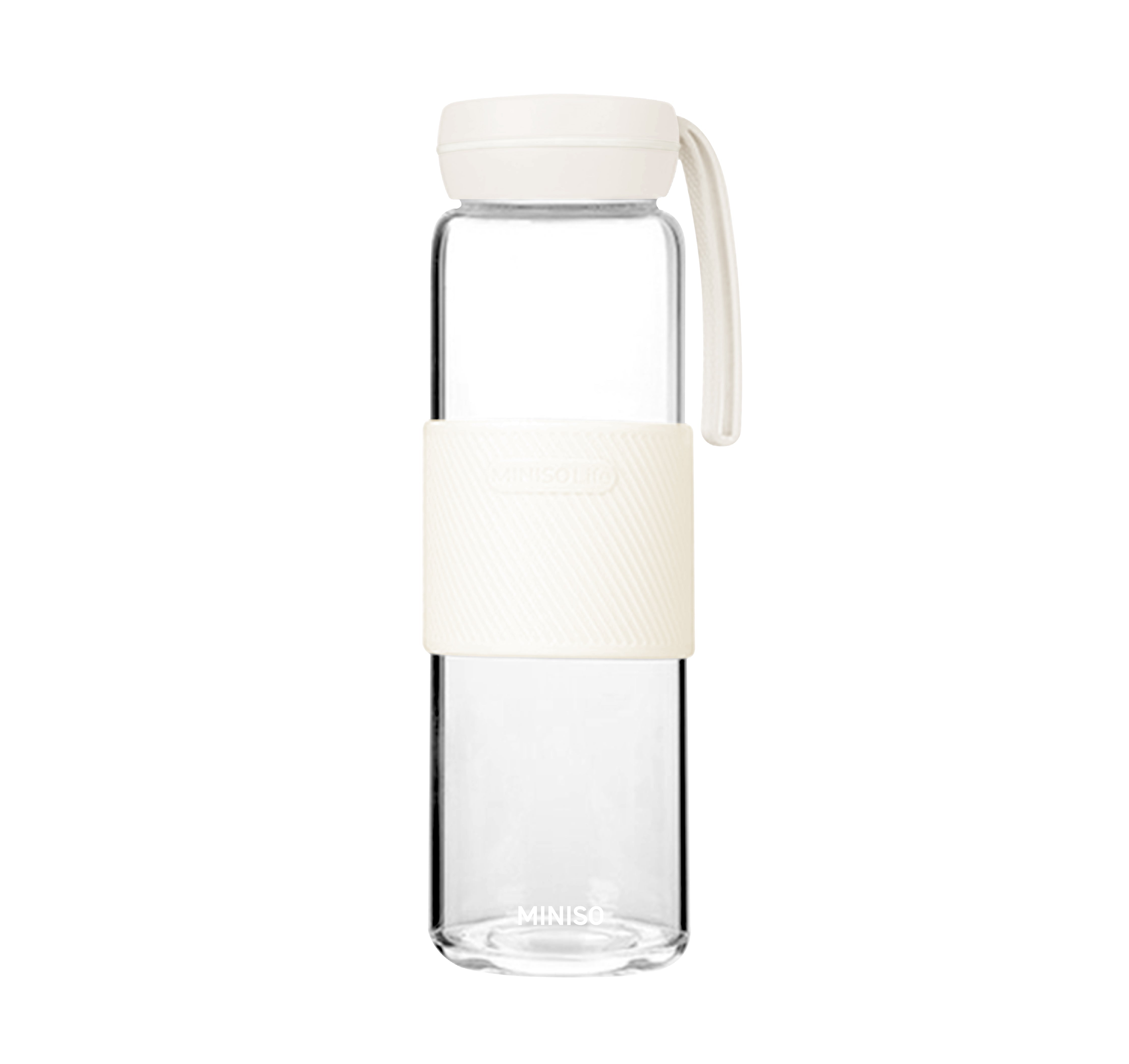 MINISO SOLID COLOR HANDLE HIGH BOROSILICATE GLASS BOTTLE 500ML(GRAY) 2 ...